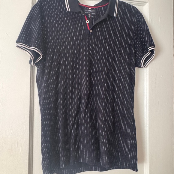 Denim & Flower | Shirts | Denim Flower Blue And White Polo Shirt ...
